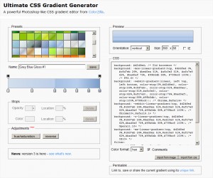 CSS3のグラデーションのプロパティを生成する Ultimate CSS Gradient Generator | PC ウェブログ